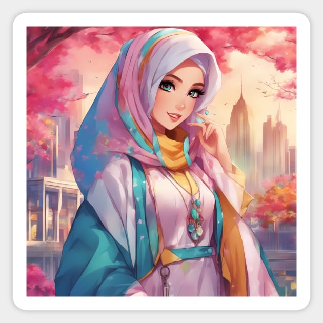 Muslim Anime Girl Hijab Anime Girl Sticker Teepublic
